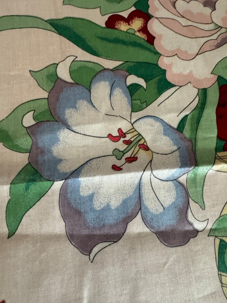 Vintage Jay Yang Fabric Remnant Oriental Garden - Etsy