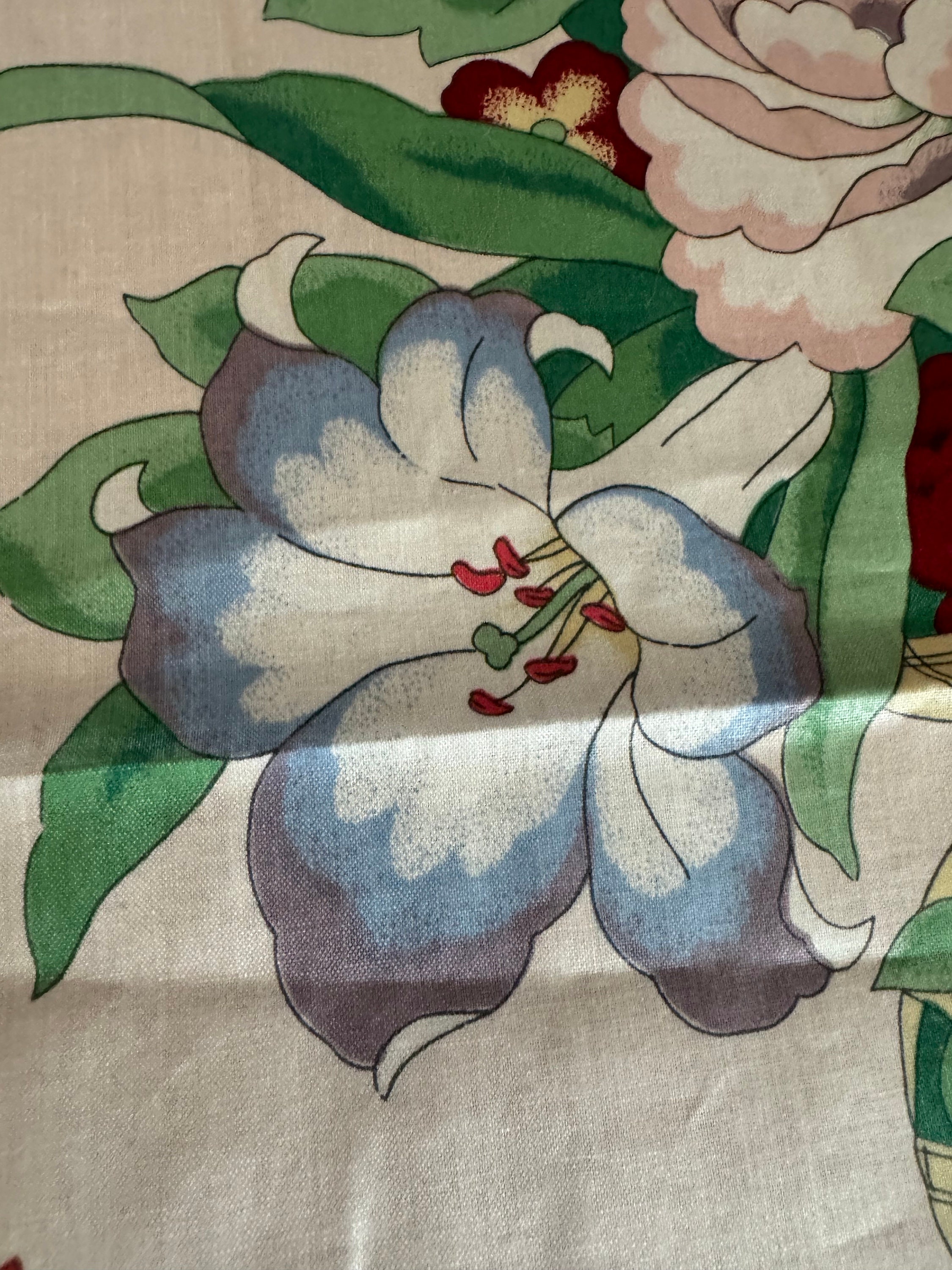 Vintage Jay Yang Fabric Remnant Oriental Garden - Etsy