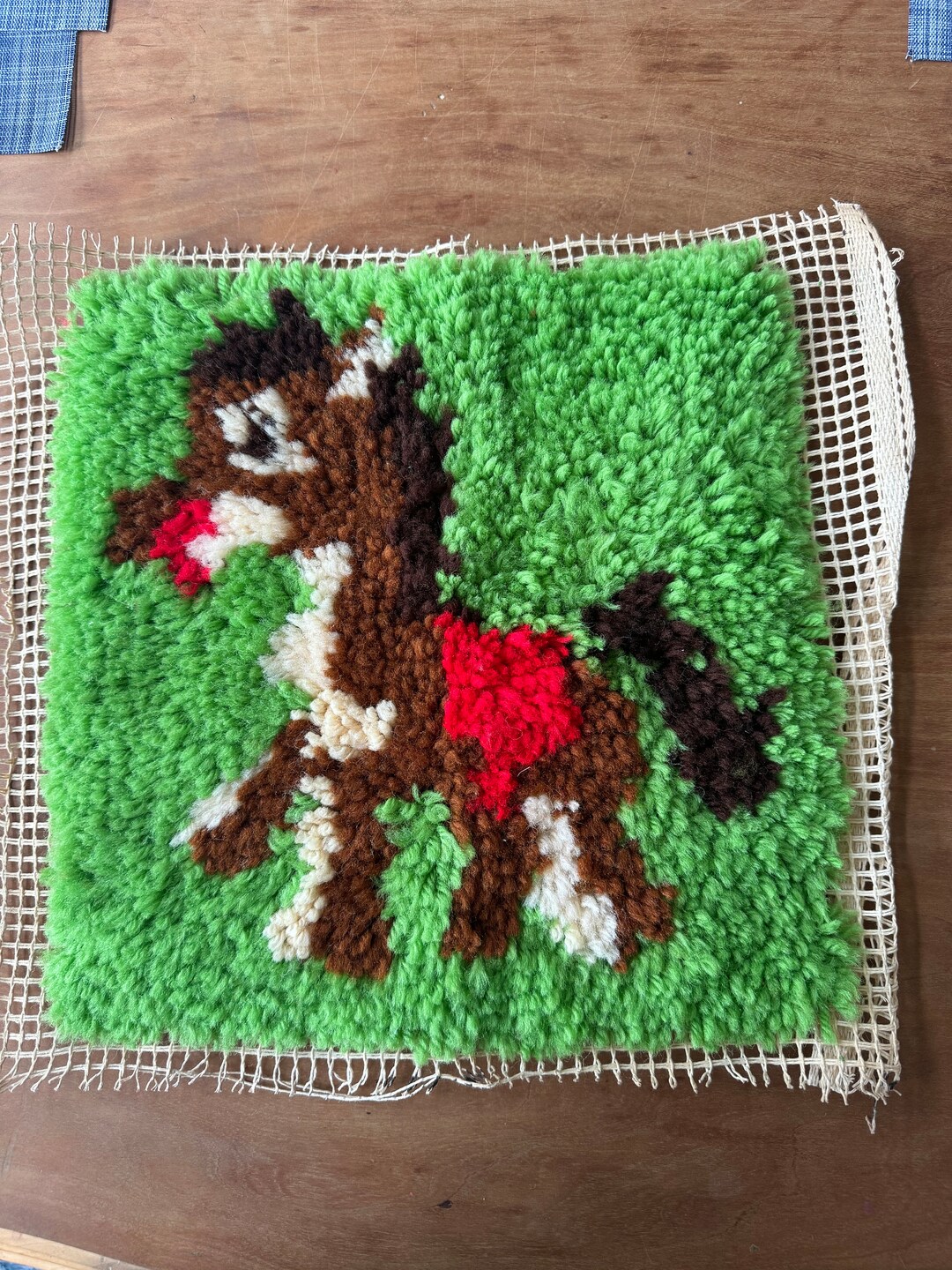 Vintage 1980 Latch Hook Panel- DONKEY - Etsy