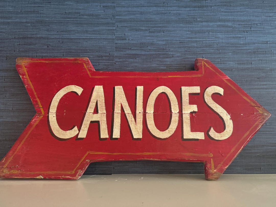 Vintage Hand Painted CANOES Sign - Etsy