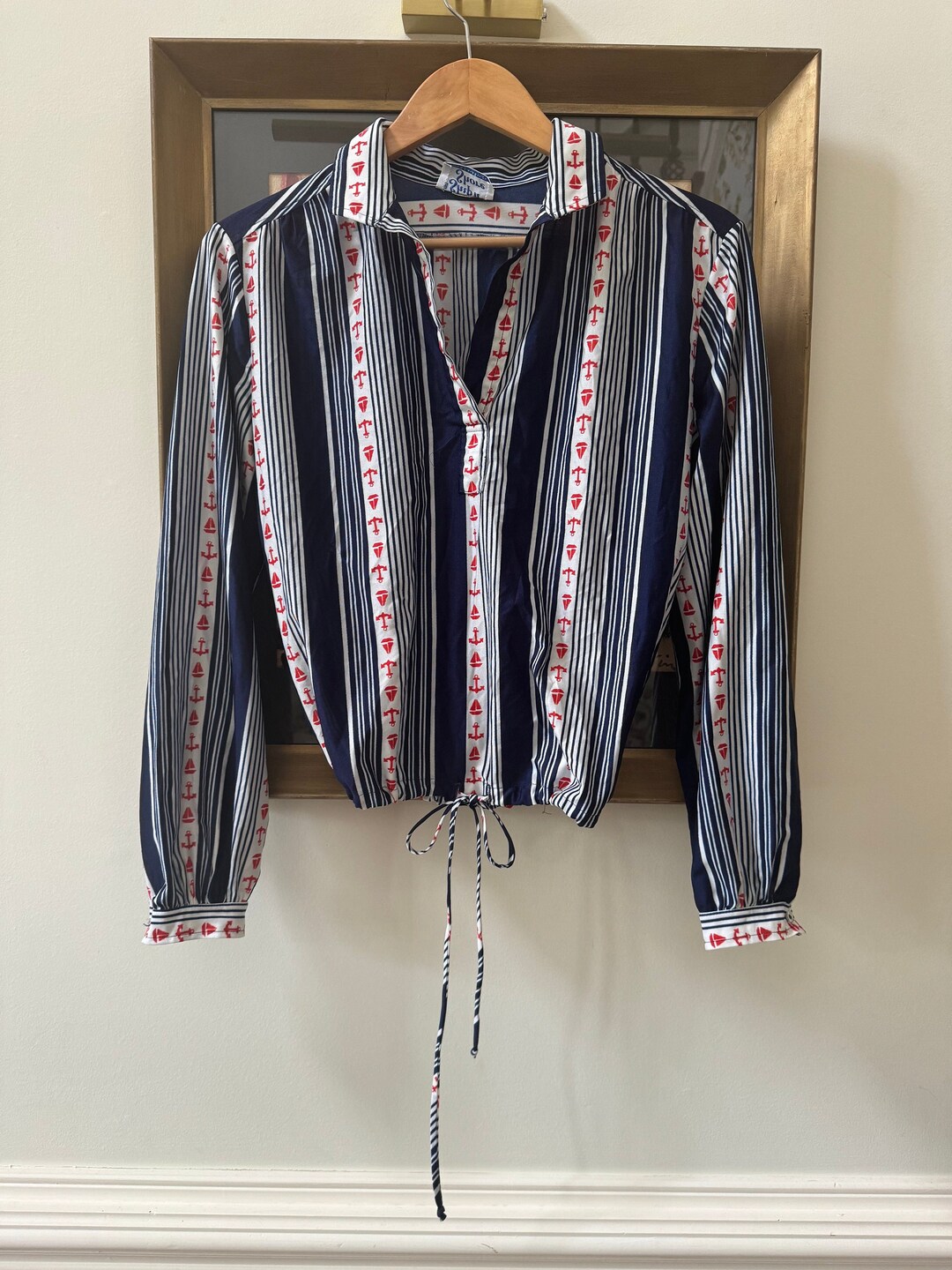 Vintage Ship’n Shore Cropped Sailboat and Anchor Blouse M/L - Etsy