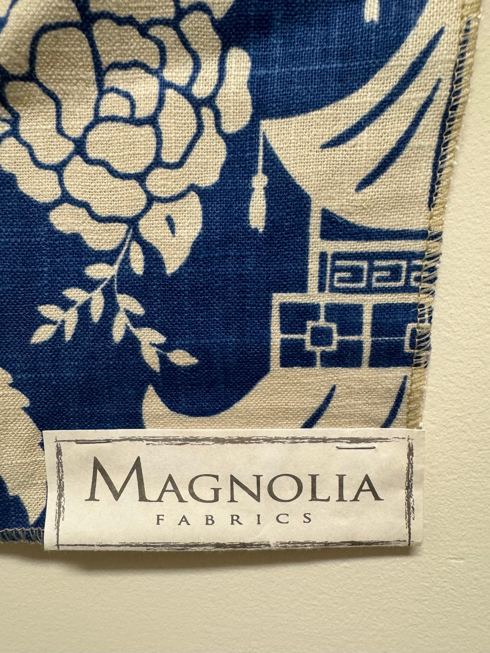 Designer Fabric Sample Magnolia Fabrics Rickman in Ink Chinoisere Toile ...