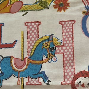Vintage 1950s Novelty Alphabet Fabric Remnant - Etsy