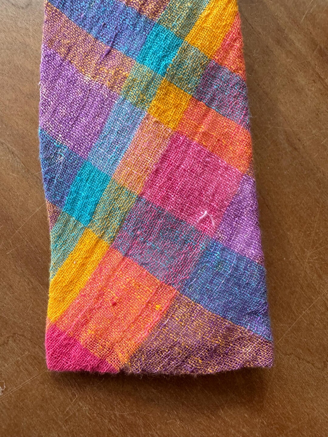 Vintage Designer Madras Tie by Steve Scheiner Straight Edge - Etsy
