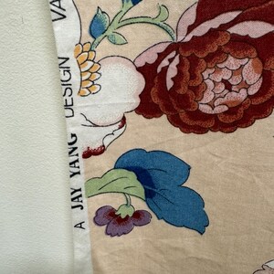 Vintage Designer Fabric Remnant by Jay Yang Floral Chintz on Peachy ...