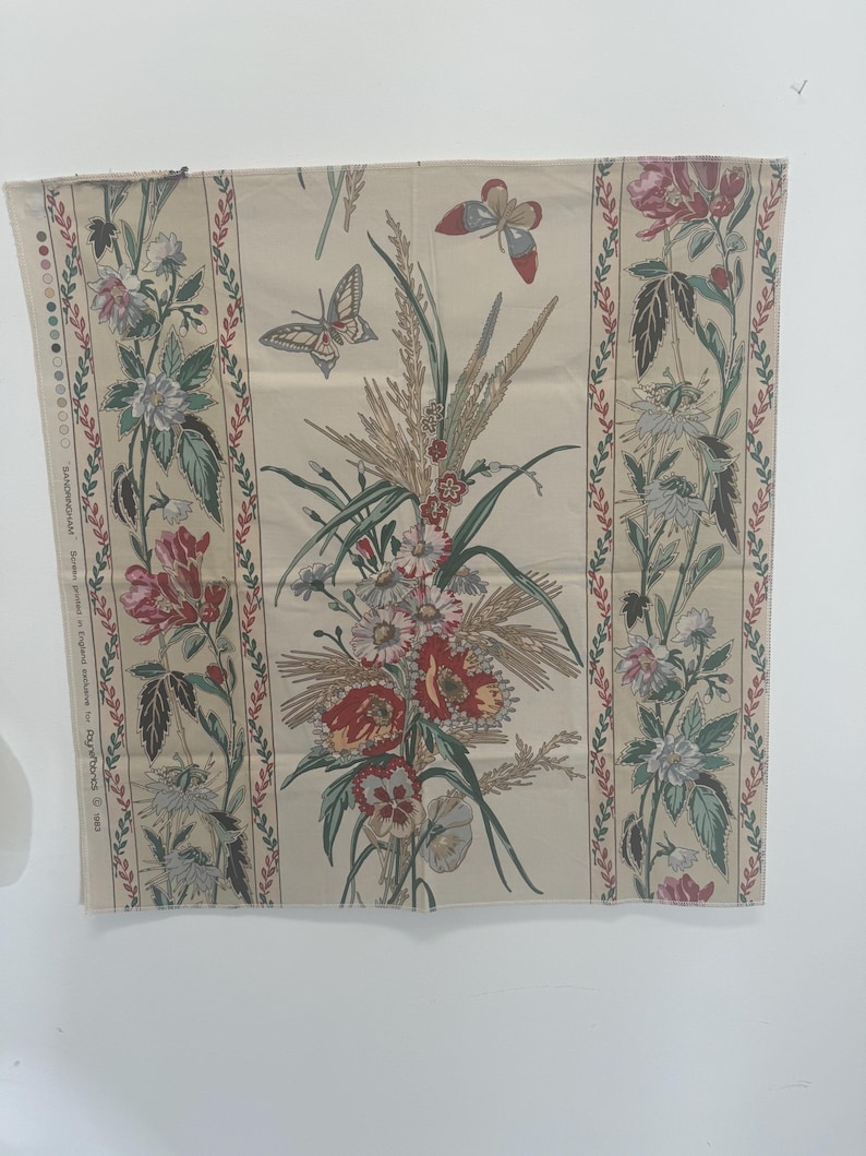 Vintage 1983 Designer Fabric Sample SANDRINGHAM by Paynefabrics - Etsy
