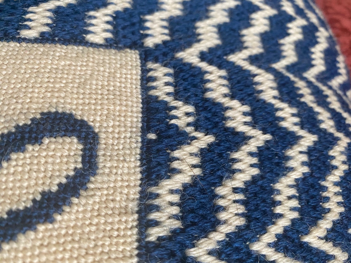 Vintage Bargello Needlepoint Monogram Lumbar Pillow - Etsy