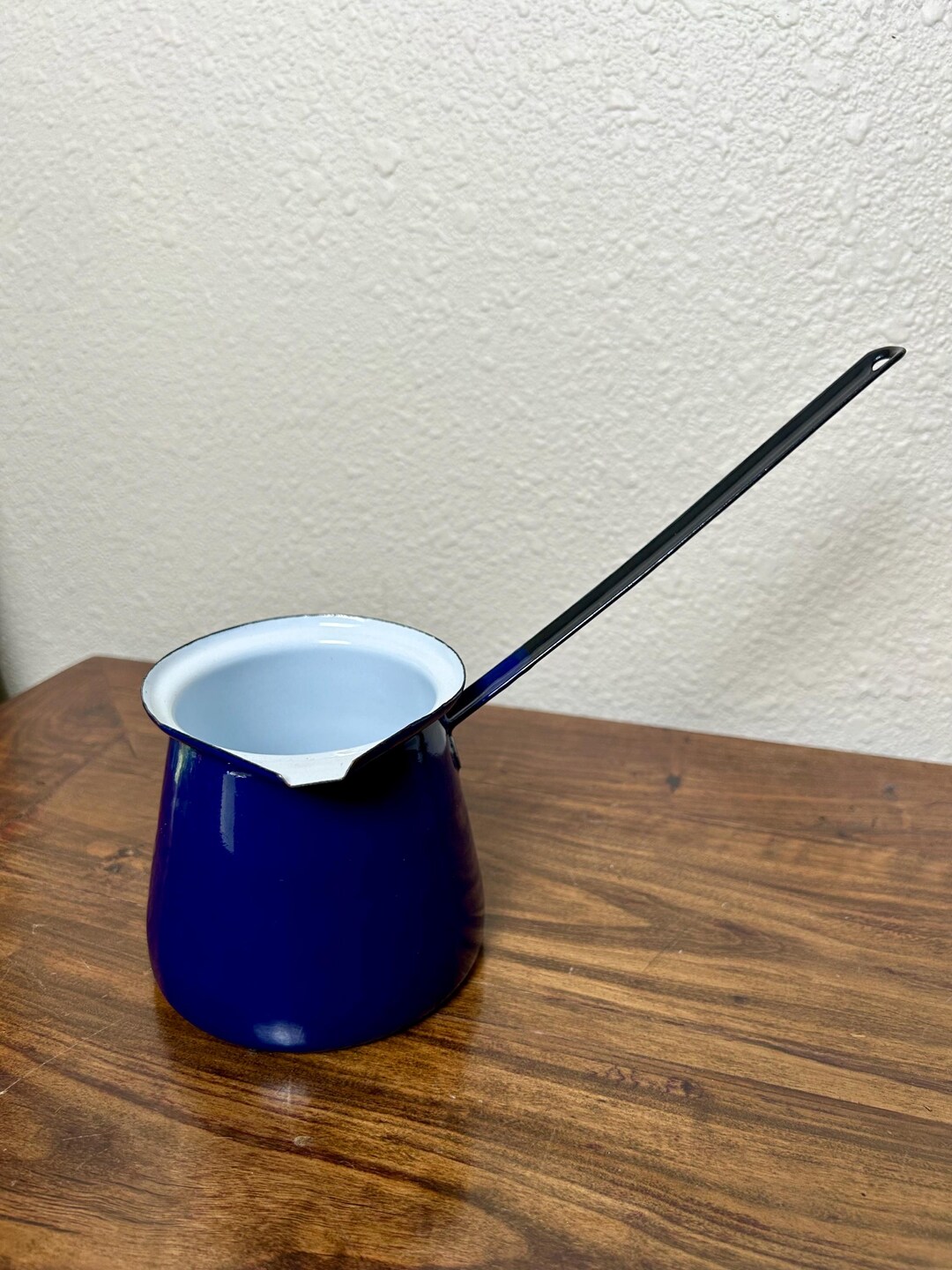 Vintage Cobalt Blue Enamel Ladle Dipper With Spout and Handle ...
