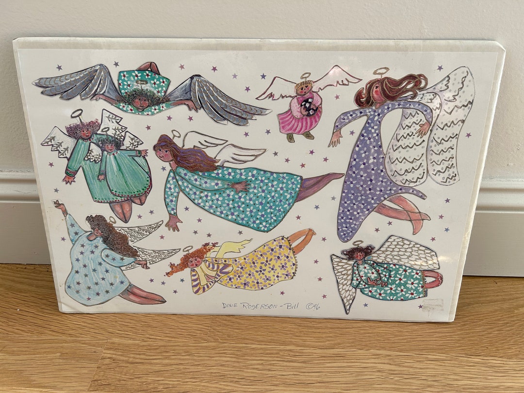 Roberson Lithographs angel Paper Dolls Signed Dixie Roberson - Etsy