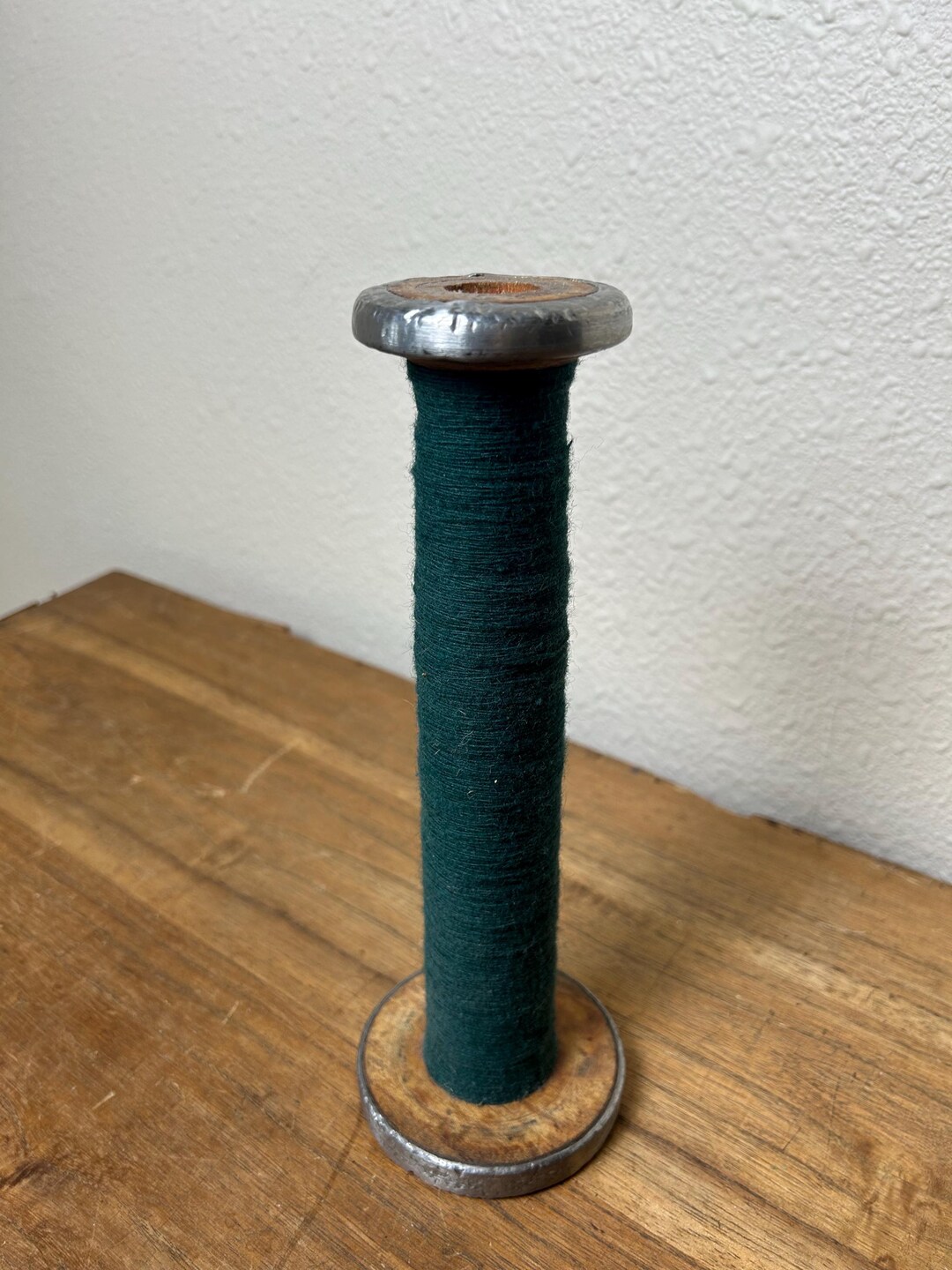 Vintage Industrial Wooden Spool With Green Thread. 10” Tall. - Etsy