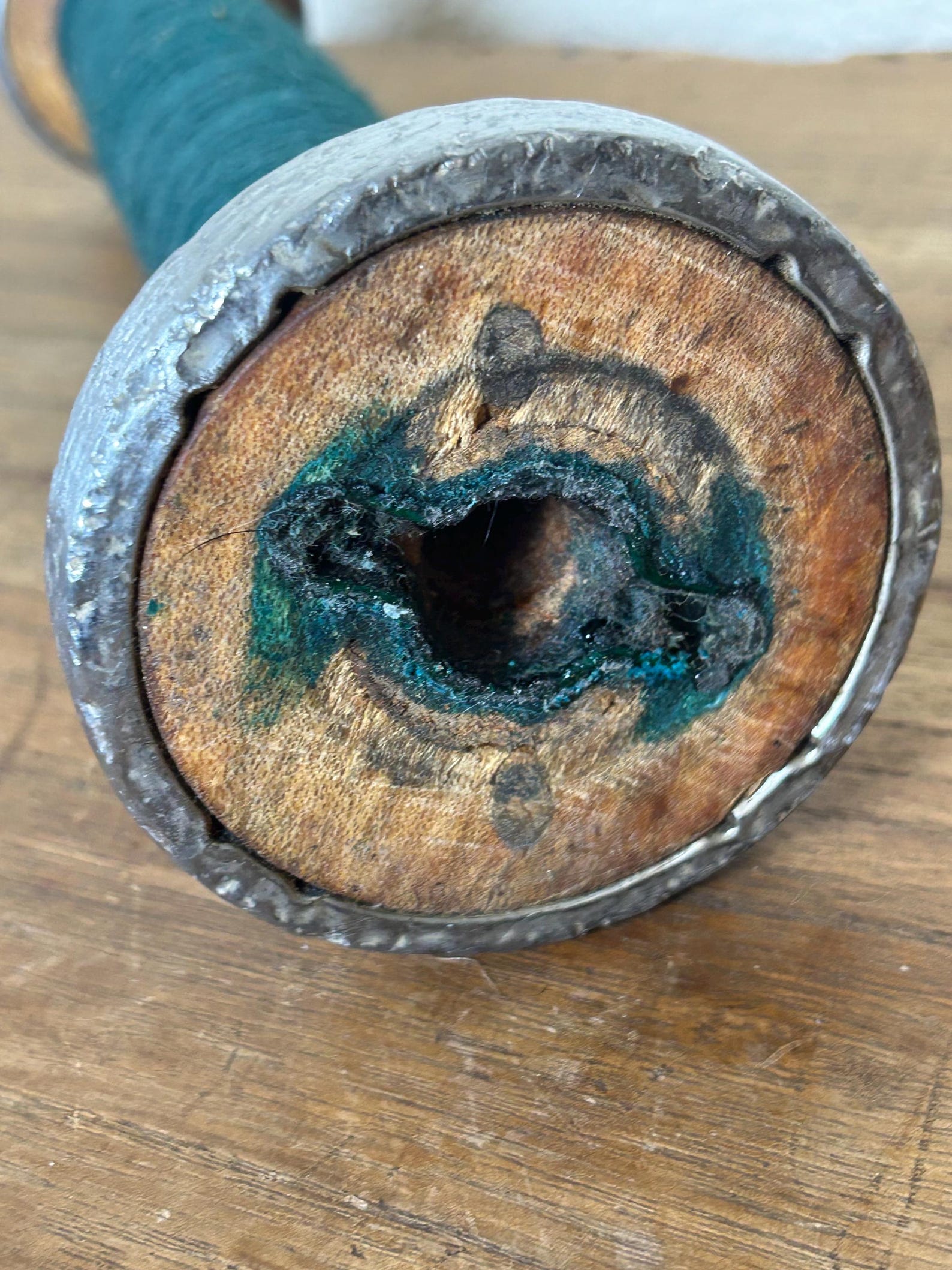 Vintage Industrial Wooden Spool With Green Thread. 10” Tall. - Etsy
