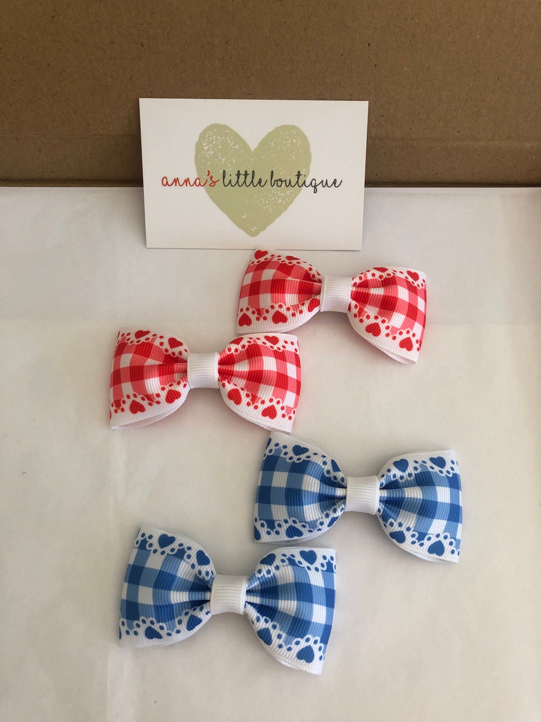 School Hair Bows X2 Gingham Check and Hearts 3 Summer Dress - Etsy UK
