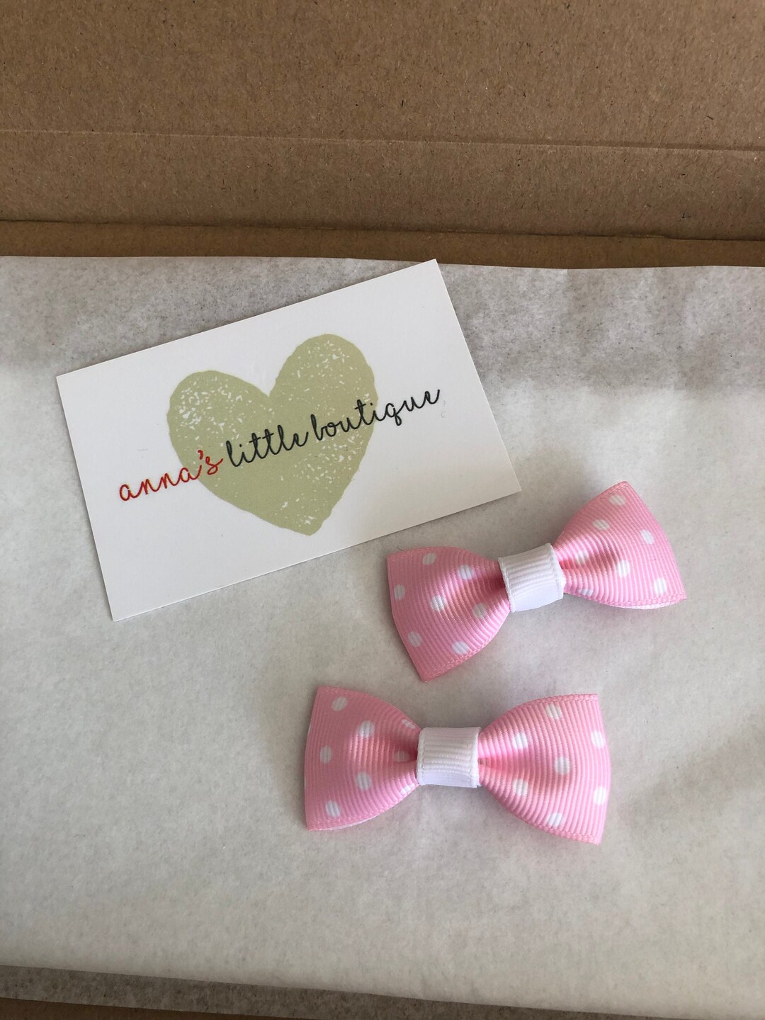 Pink With White Polka Dots X2 Girls Hair Bows 2 - Etsy