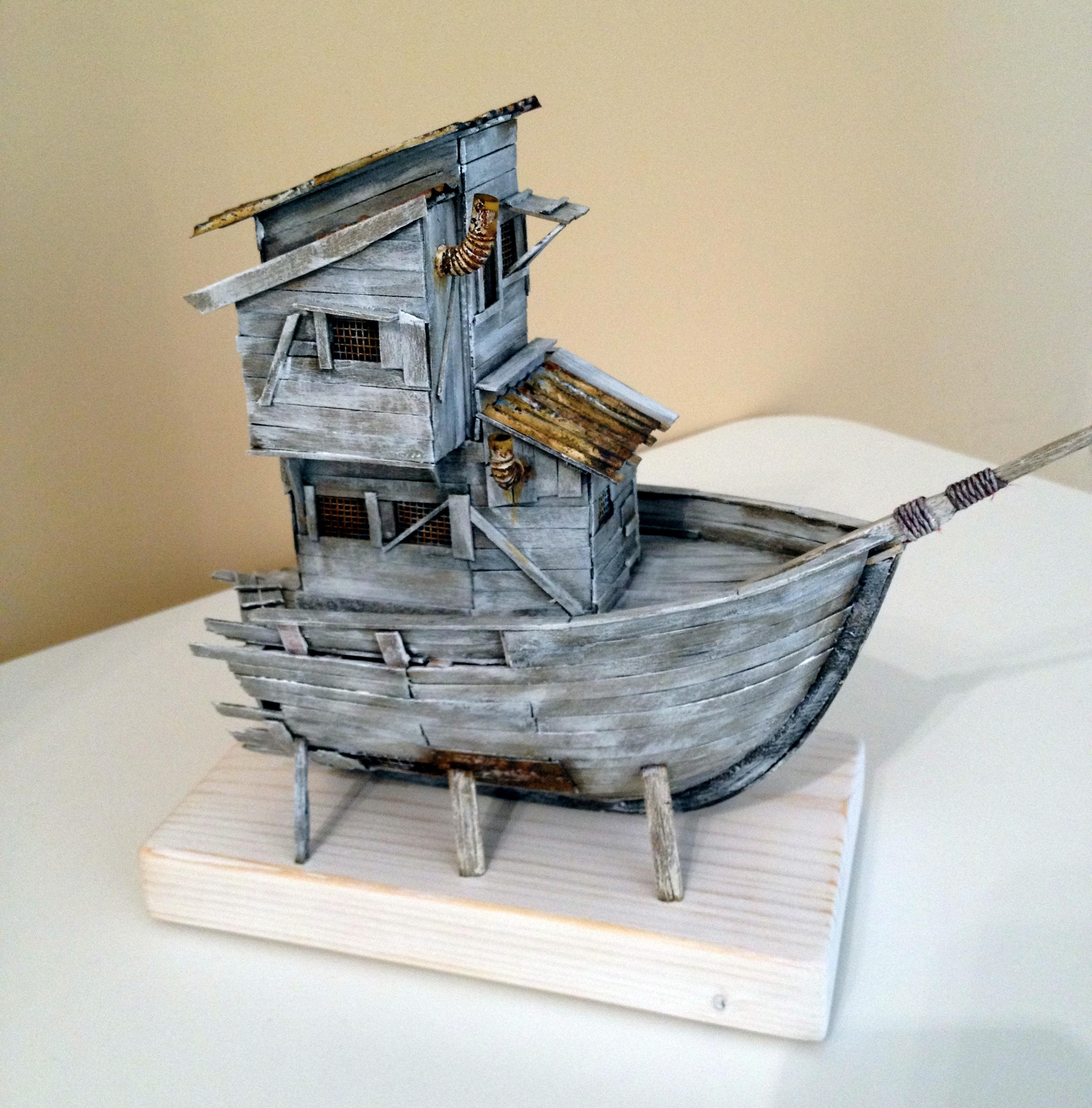 Miniature Old Wooden Ship-house, Wooden Decoration, Miniature House ...