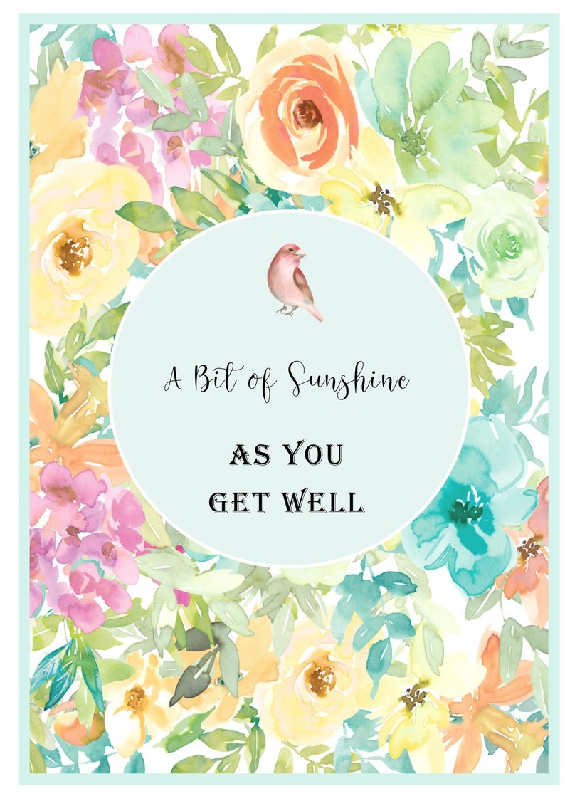 JW Get Well Greeting Card With a Raised Front | Etsy