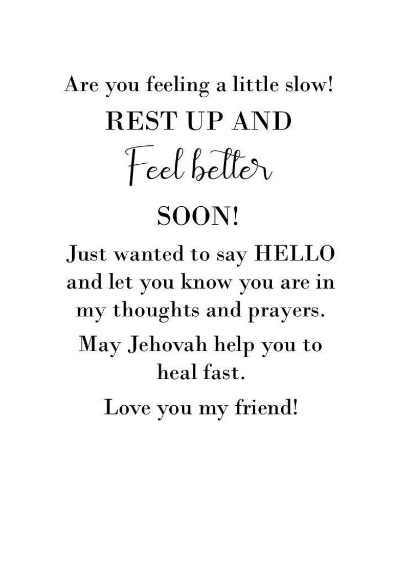 JW Get Well Greeting Card - Etsy