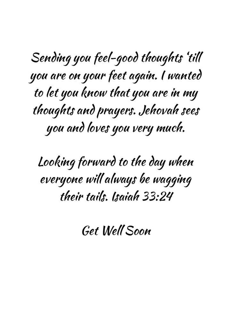 JW Get Well Greeting Card | Etsy