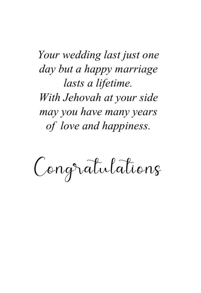 JW Wedding Greeting Card Personalized - Etsy