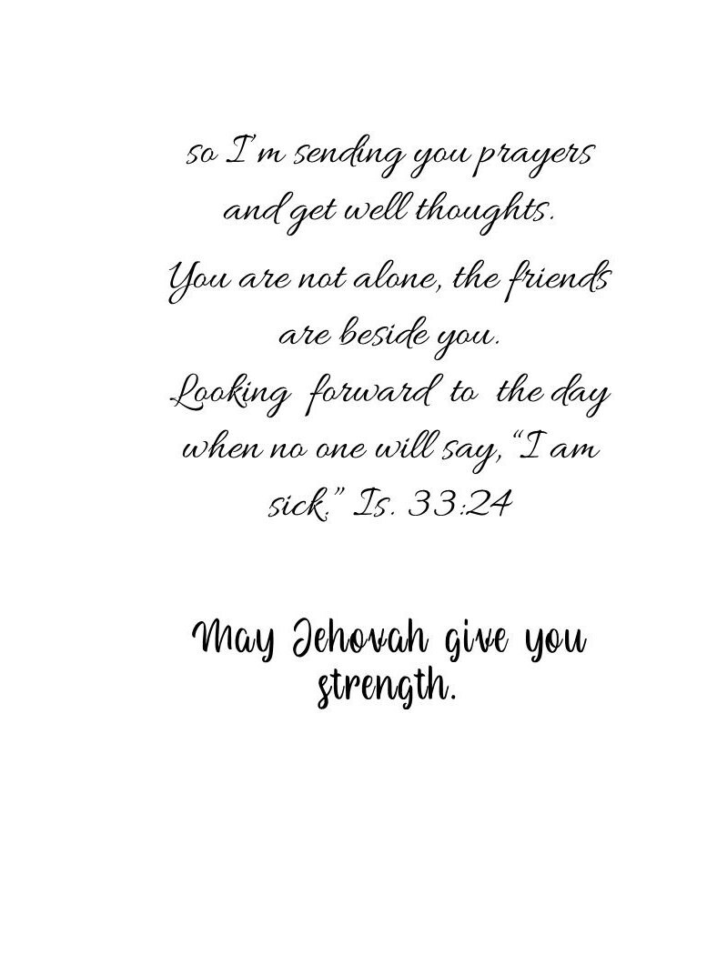 JW Get Well Greeting Card - Etsy