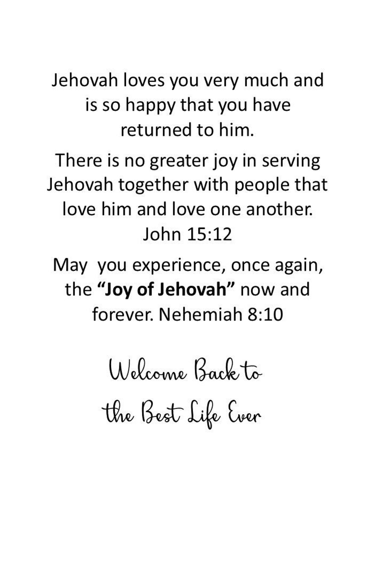 JW Welcome Home or Welcome Back Greeting Card - Etsy