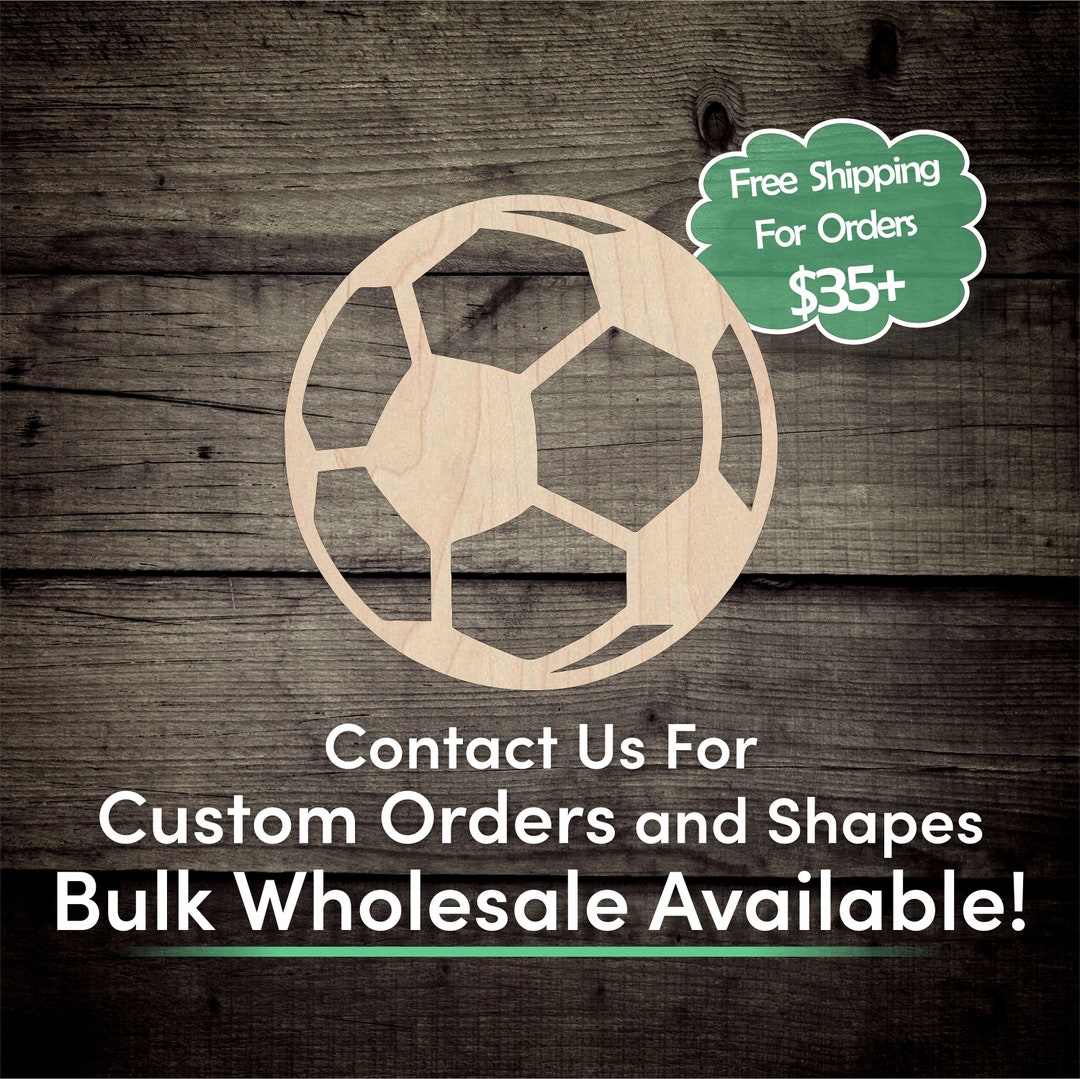 Soccer Ball Unfinished Wood Cutout Shape - Laser Cut DIY Craft Bulk ...