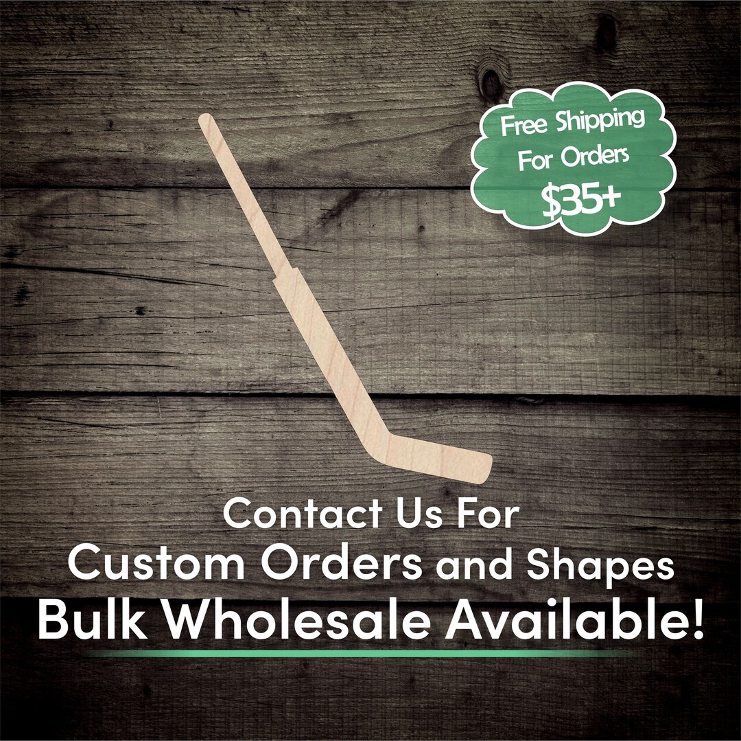 Goalie Stick Unfinished Wood Cutout Shape - Laser Cut DIY Craft Bulk ...