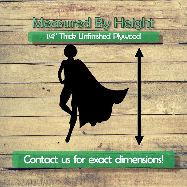 Superhero Woman Unfinished Wood Cutout Shapes Laser Cut DIY | Etsy