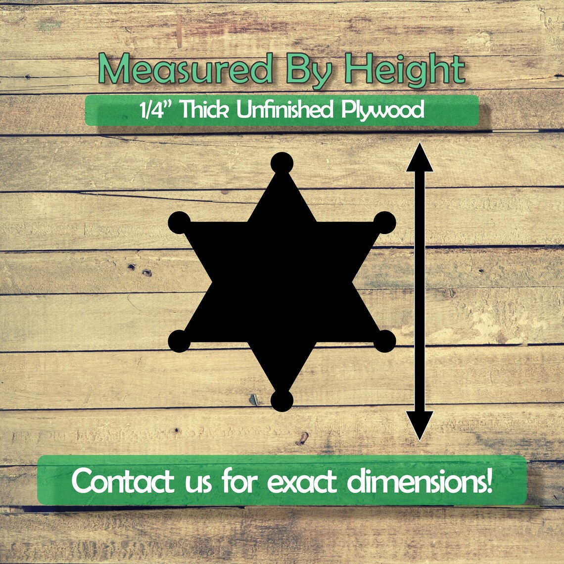 Sheriff Badge Unfinished Wood Cutout Shapes Laser Cut DIY | Etsy