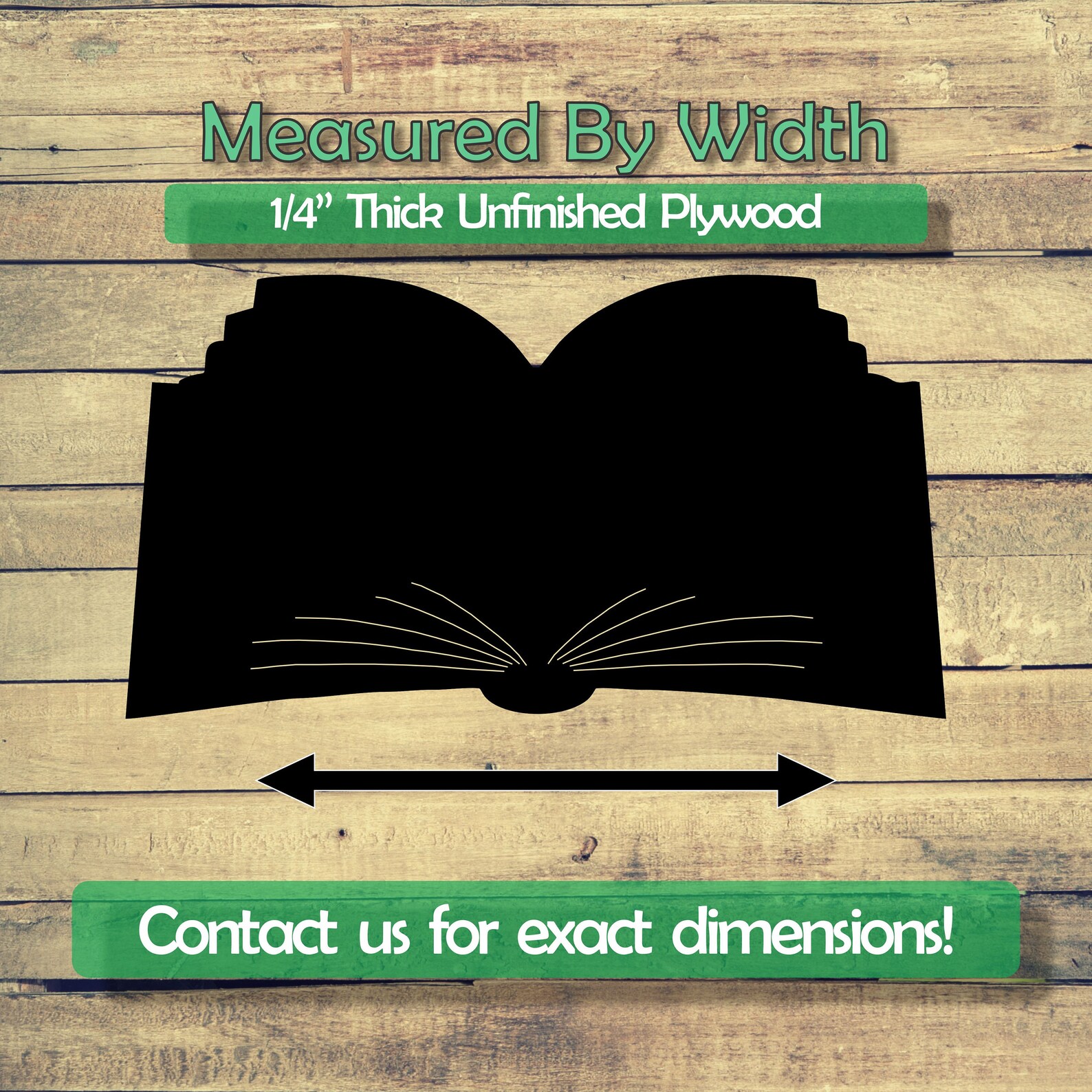 Open Book Unfinished Wood Cutout Shape - Laser Cut DIY Craft Bulk ...