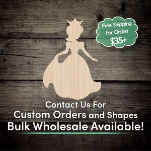 Princess Unfinished Wood Cutout Shape - Laser Cut DIY Craft Bulk ...