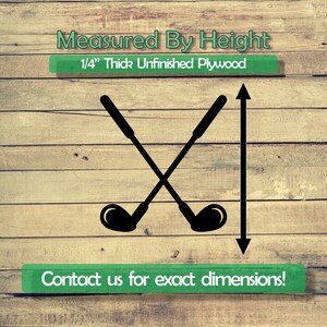 Golf Club Cross Unfinished Wood Cutout Shape - Laser Cut DIY Craft Bulk ...
