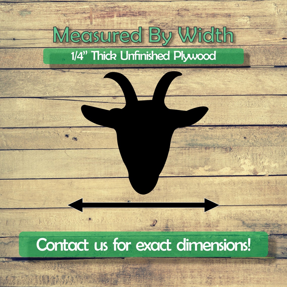 Goat Head and Tag Unfinished Wood Cutout Shape - Laser Cut DIY Craft ...