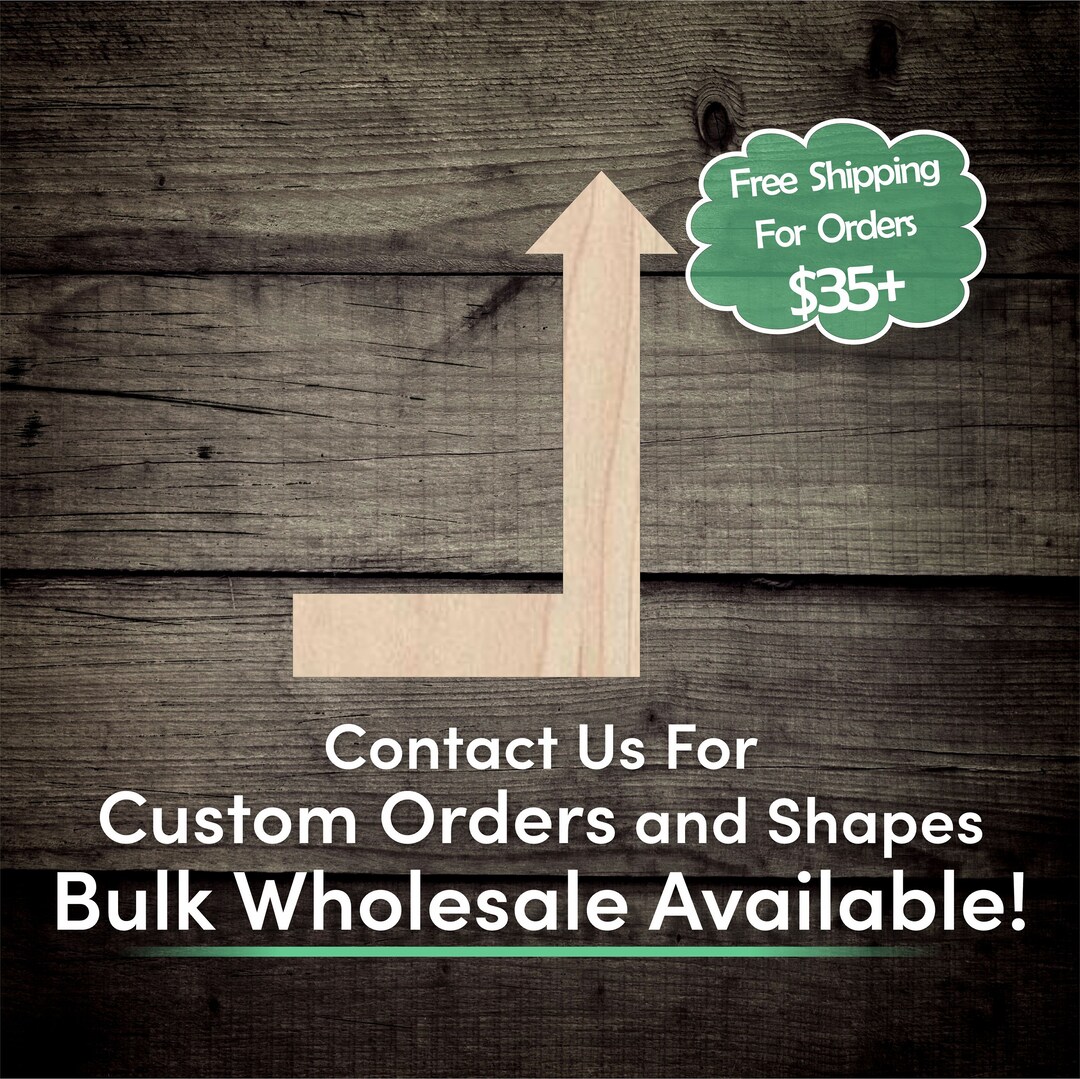 Basic Arrow 1 Point Graph Arrow Unfinished Wood Cutout Shape - Laser ...