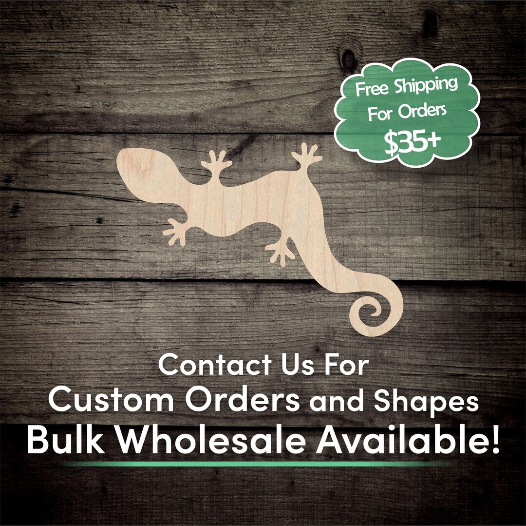 Lizard Unfinished Wood Cutout Shape- Laser Cut DIY Craft Bulk Wholesale ...