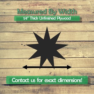 Nine Point Star Unfinished Wood Cutout Shape Laser Cut DIY Craft Bulk ...