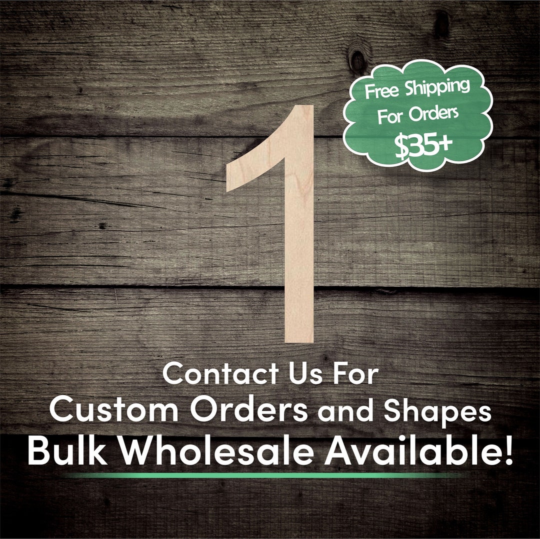Number 1 Unfinished Wood Cutout Shape - Laser Cut DIY Craft Bulk ...