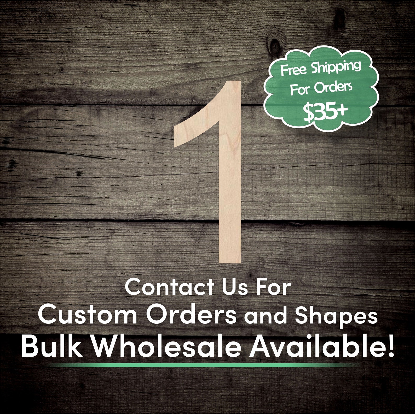 Number 1 Unfinished Wood Cutout Shape - Laser Cut DIY Craft Bulk ...