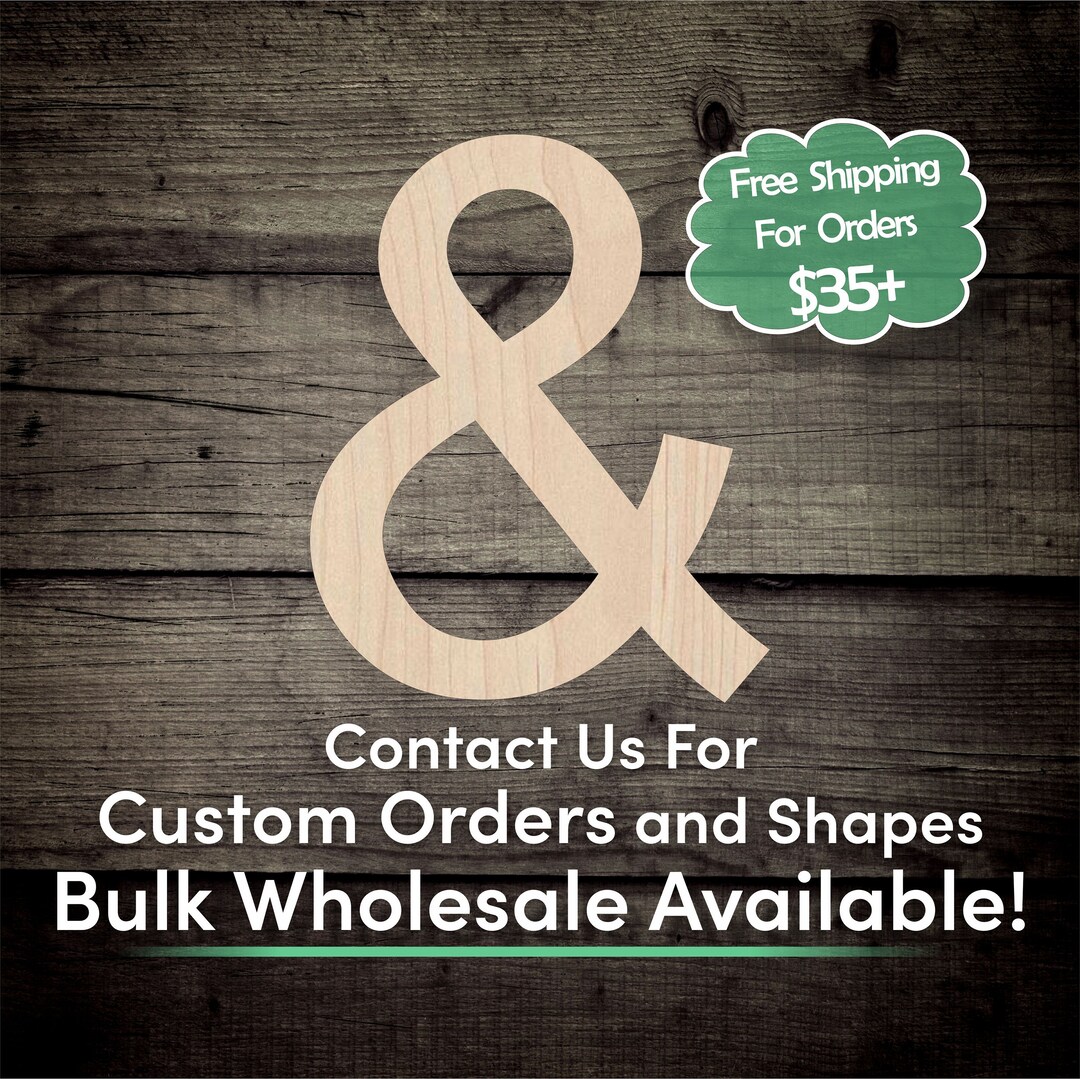 And Symbol Unfinished Wood Cutout Shape- Laser Cut DIY Craft Bulk ...