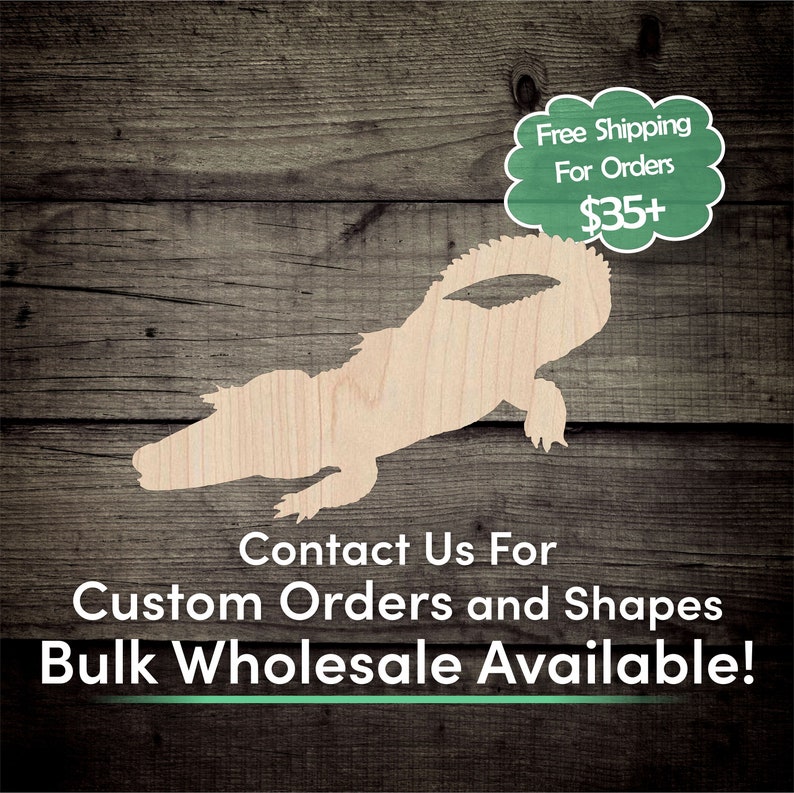 Alligator Crocodile Unfinished Wood Cutout Shape Laser Cut | Etsy
