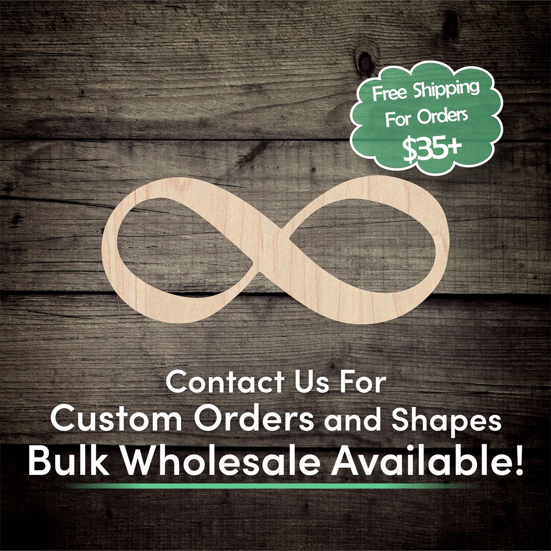 Infinity Symbol Unfinished Wood Cutout Shape - Laser Cut DIY Craft Bulk ...