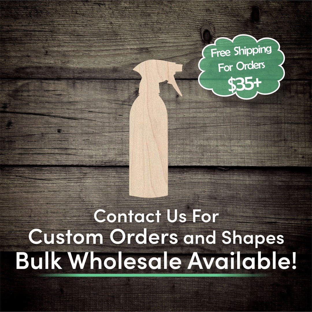 Spray Bottle Unfinished Wood Cutout Shape - Laser Cut DIY Craft Bulk ...
