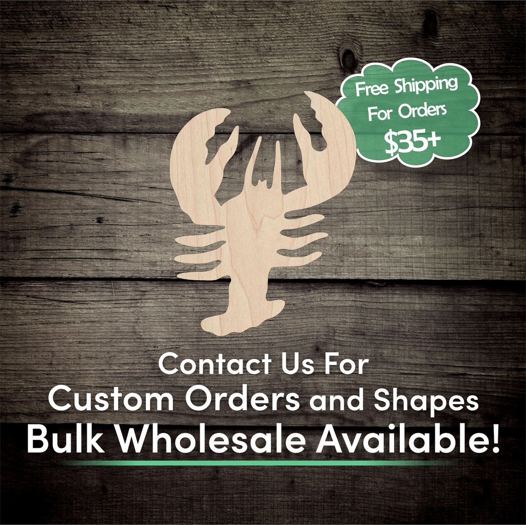Crawfish Crayfish Unfinished Wood Cutout Shape Laser Cut DIY Craft Bulk ...