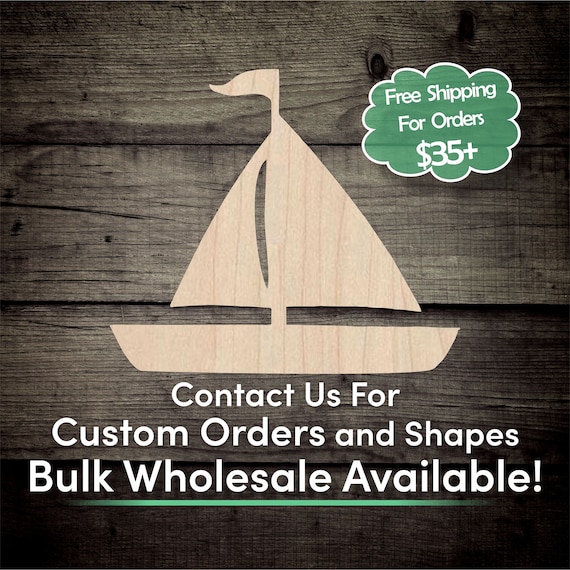 Sailboat Unfinished Wood Cutout Shape Laser Cut DIY Craft - Etsy