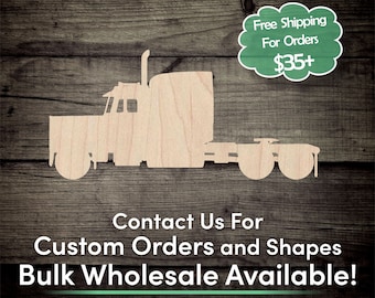 2 34 Semi Truck Wooden Cutout Shape, Silhouette, Gift Tags Ornaments ...