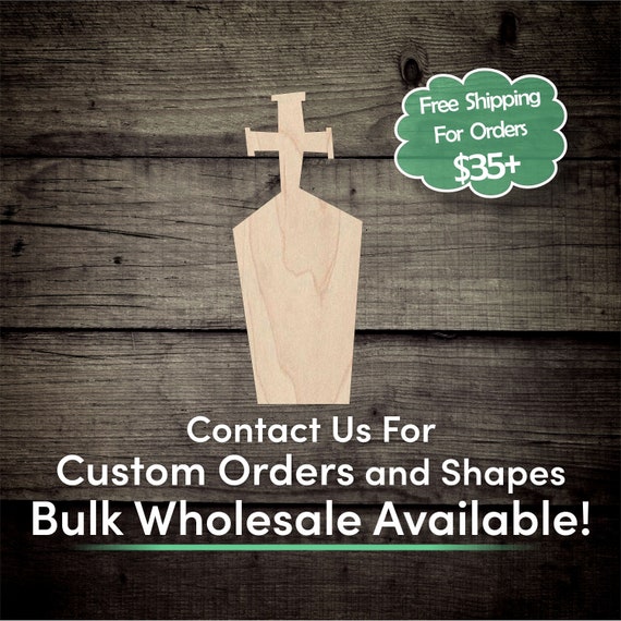 Cross Tomb Stone Grave Unfinished Wood Cutout Shape Laser | Etsy