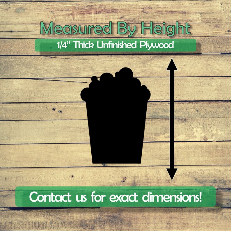 Popcorn Bucket Bag Unfinished Wood Cutout Shape Laser Cut - Etsy