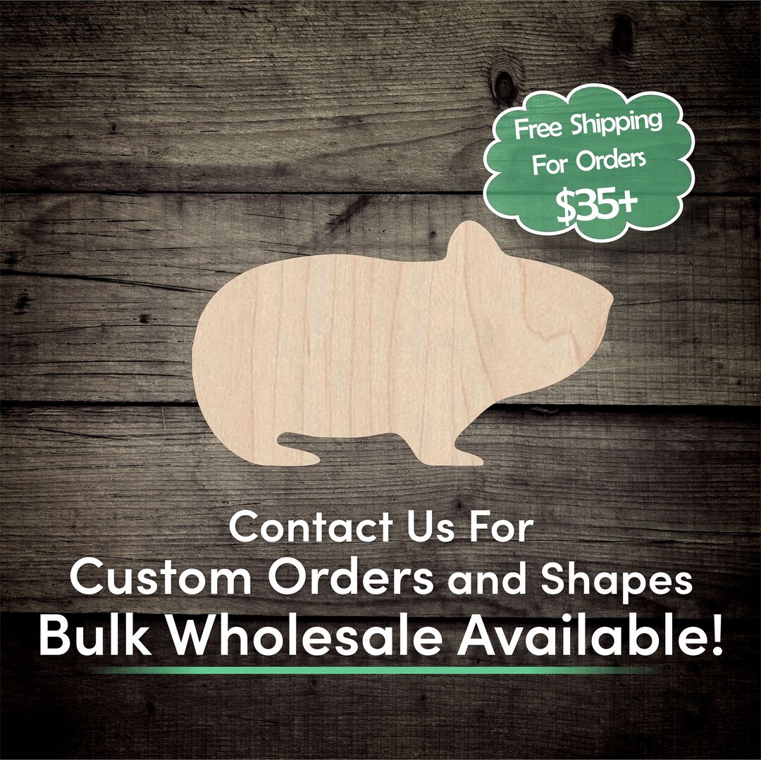 Hamster Unfinished Wood Cutout Shape - Laser Cut DIY Craft Bulk ...
