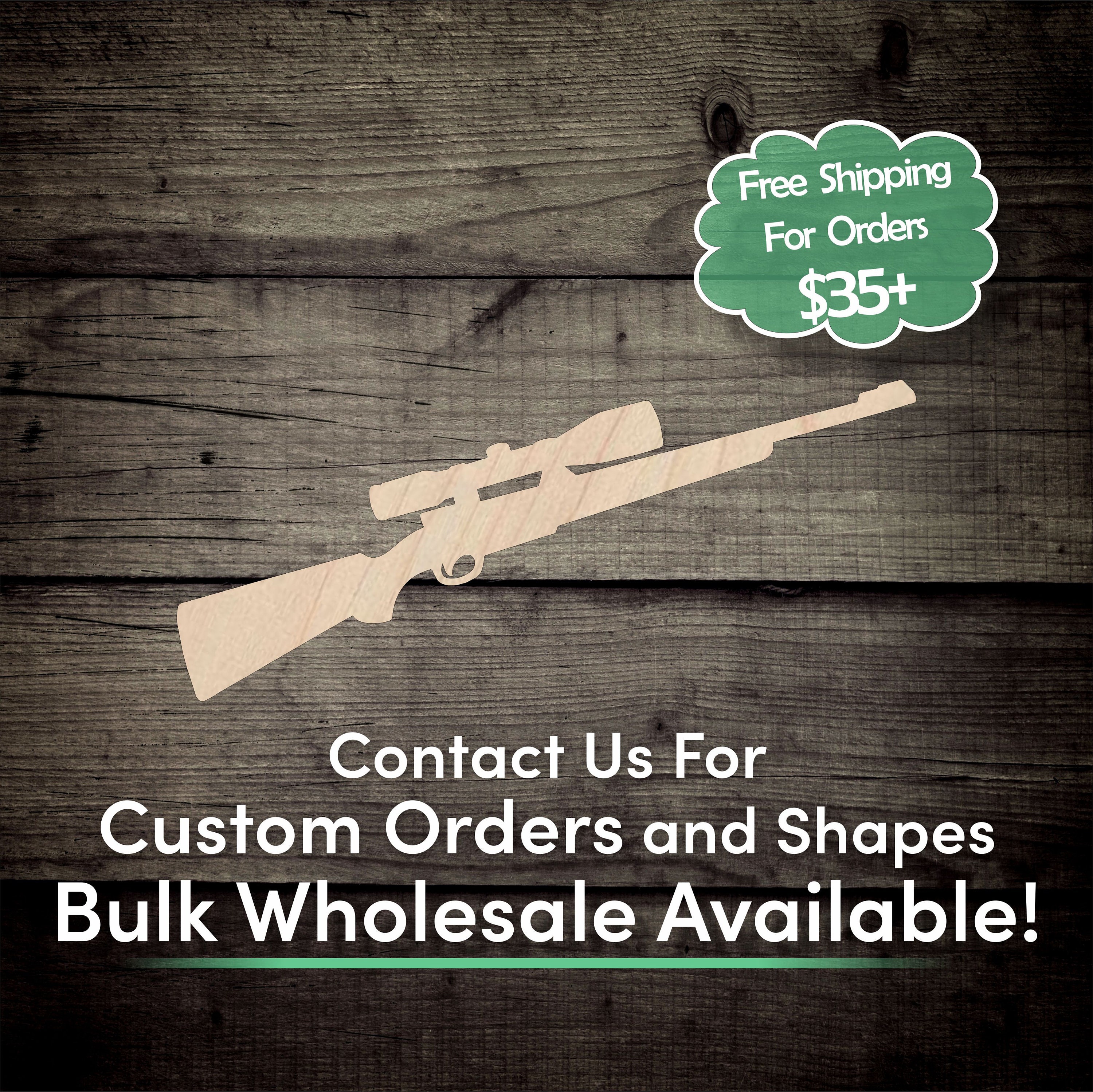 Rifle Gun Unfinished Wood Cutout Shape Laser Cut DIY Craft | Etsy