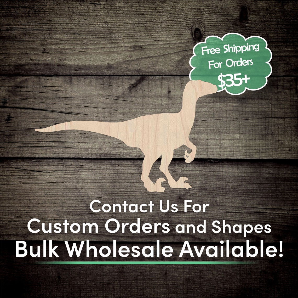 Velociraptor Unfinished Wood Cutout Shape Laser Cut DIY - Etsy