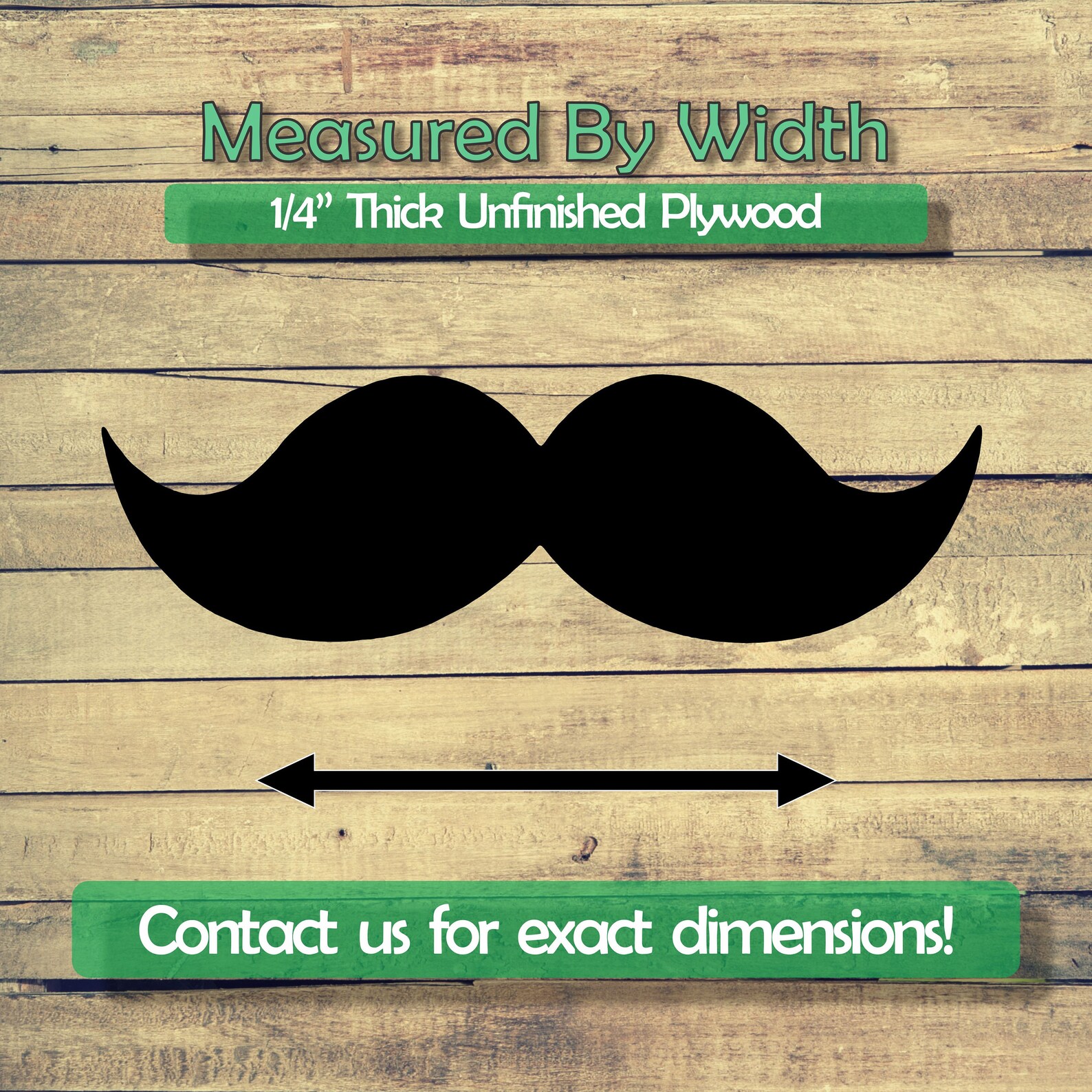 Mustache Unfinished Wood Cutout Shape - Laser Cut DIY Craft Bulk ...